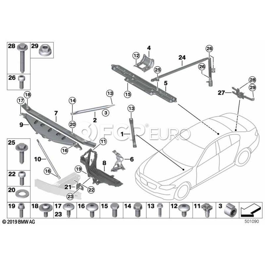 BMW Floor Pan Crossmember - Genuine BMW 51617209856 | FCP Euro