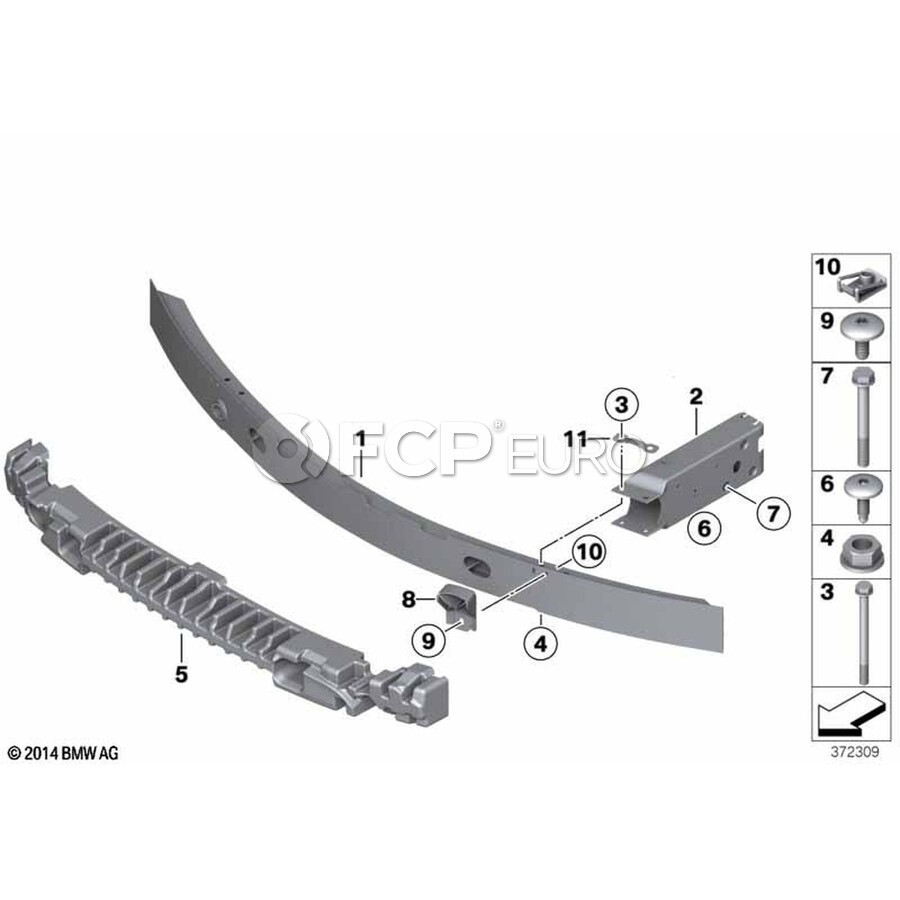 BMW Deformation Element Right - Genuine BMW 51647274660 | FCP Euro
