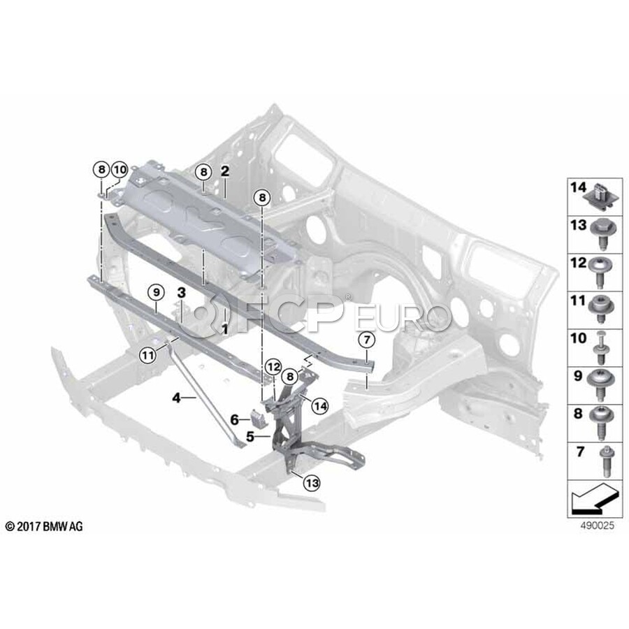 BMW Radiator Support Side Panel - Genuine BMW 51647400114 | FCP Euro