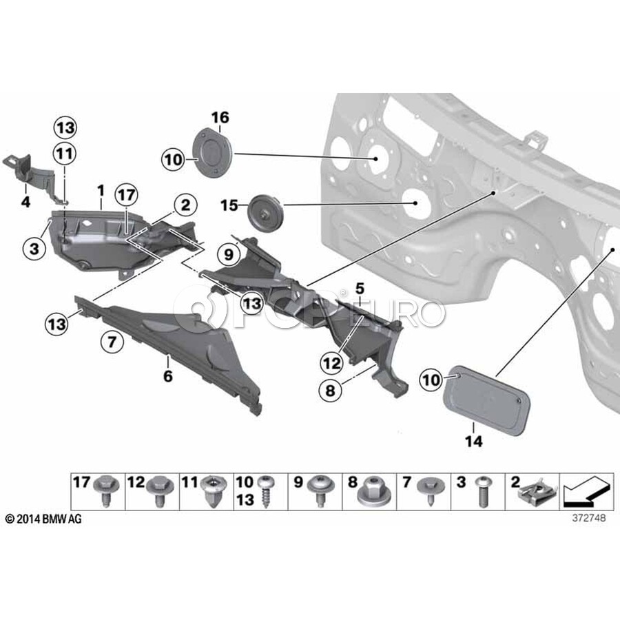 BMW Left Engine Compartment Partition - Genuine BMW 51717213663 | FCP Euro