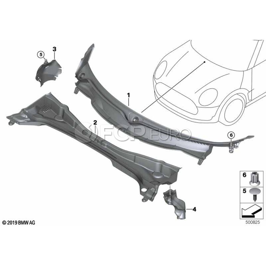 Mini Cowl Cover - Genuine Mini 51717354229 | FCP Euro