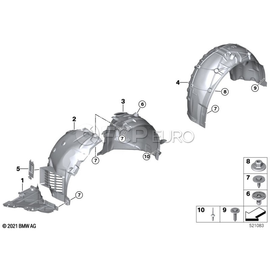 BMW Fender Liner - Genuine BMW 51718070503 | FCP Euro