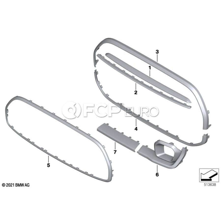 Mini Bumper Trim - Genuine Mini 51747224070 | FCP Euro