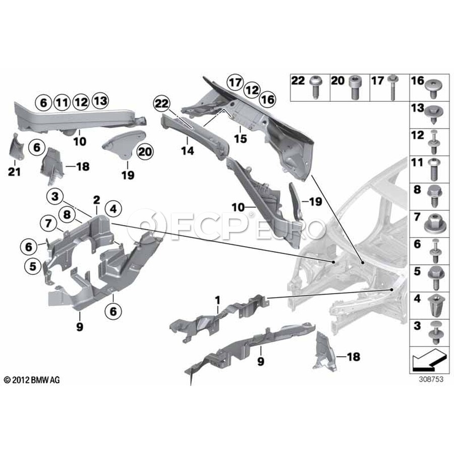 BMW Cover Steering Gear Bottom Right - Genuine BMW 51757160240 | FCP Euro