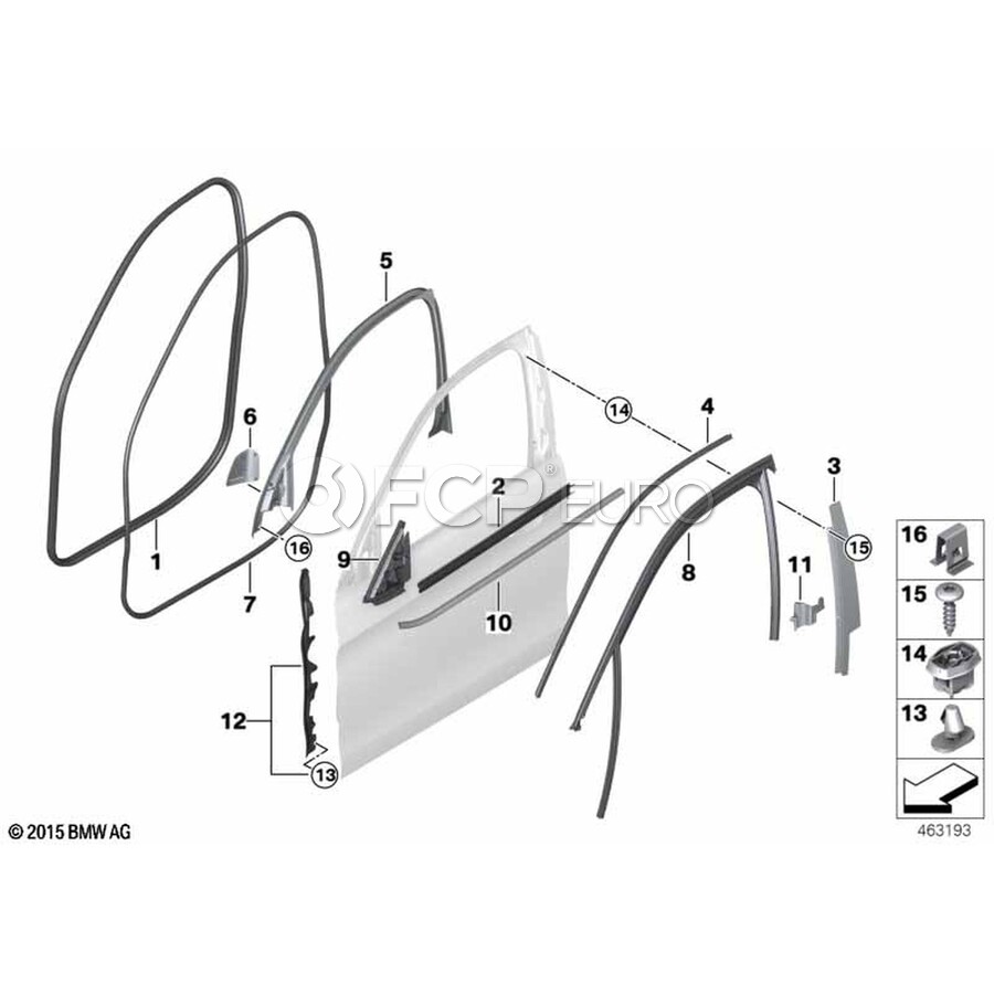 BMW Seal A-Pillar Right - Genuine BMW 51767324748 | FCP Euro