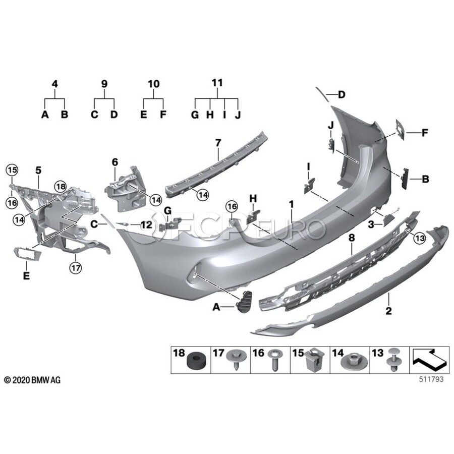 BMW Parking Aid Sensor Bracket - Genuine BMW 51779850248 | FCP Euro