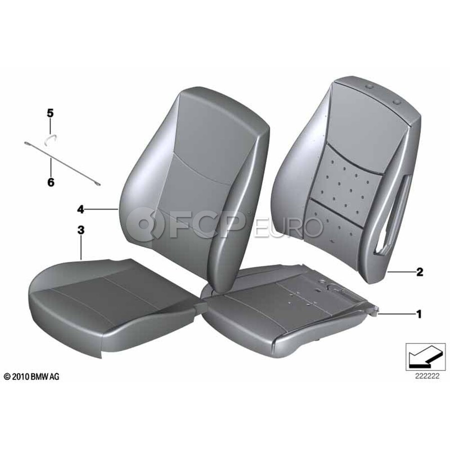 BMW Seat Cushion Pad - Genuine BMW 52107298637 | FCP Euro