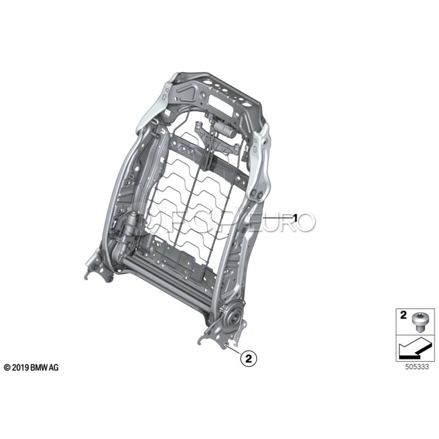 BMW Seat Back Frame - Genuine BMW 52107329916 | FCP Euro