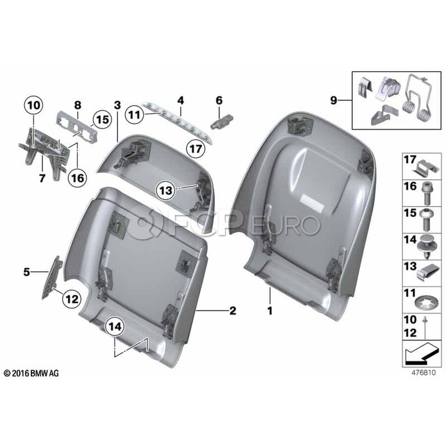 BMW Seat Back Panel - Genuine BMW 52107349166 | FCP Euro