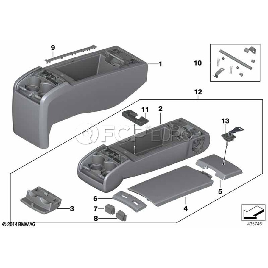 BMW Seat Armrest Cup Holder - Genuine BMW 52207269459 | FCP Euro