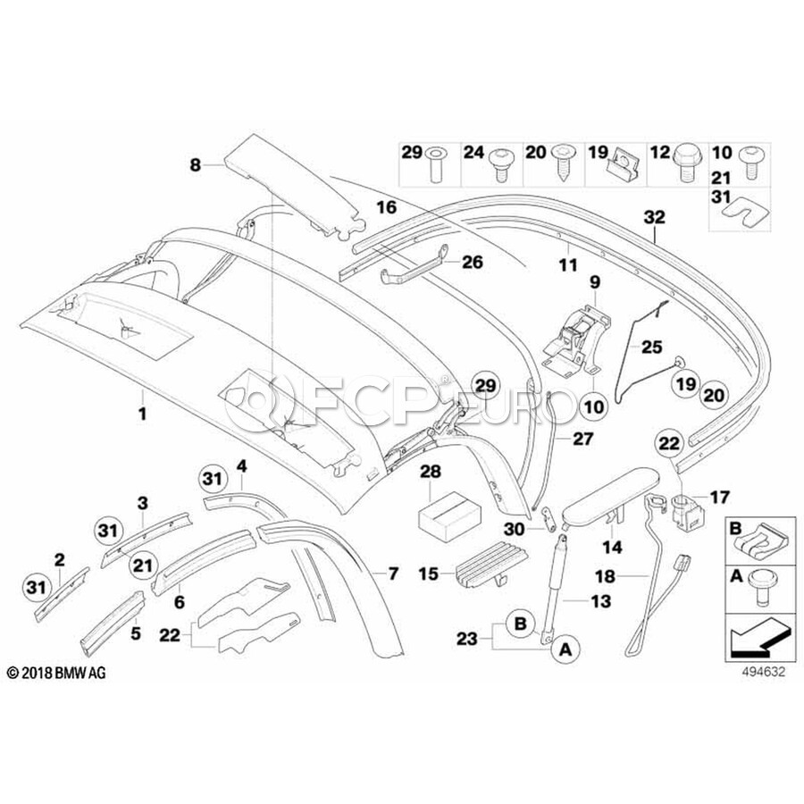 BMW Window Guide Seal - Genuine BMW 54317043895 | FCP Euro
