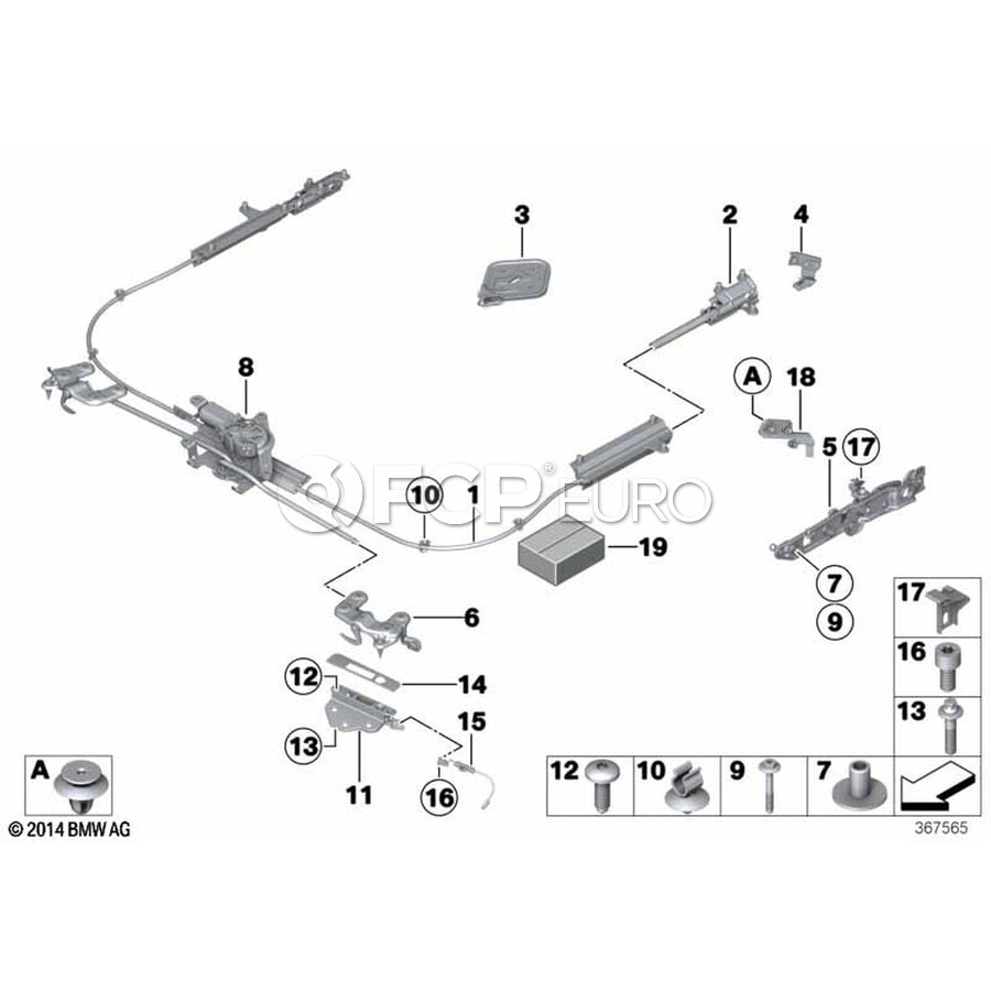 BMW Convertible Top Mounting Plate - Genuine BMW 54377261722 | FCP Euro