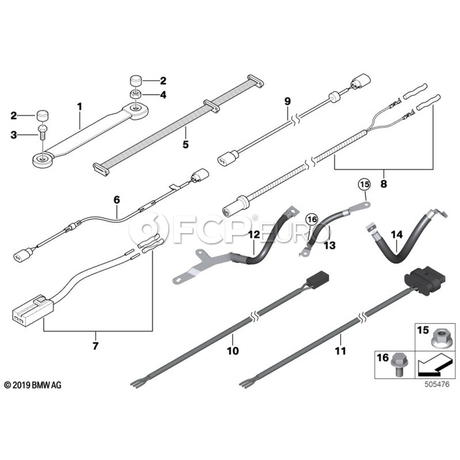 BMW Adapter Lead Interior Lighting (X10293) - Genuine BMW 61126955406 ...