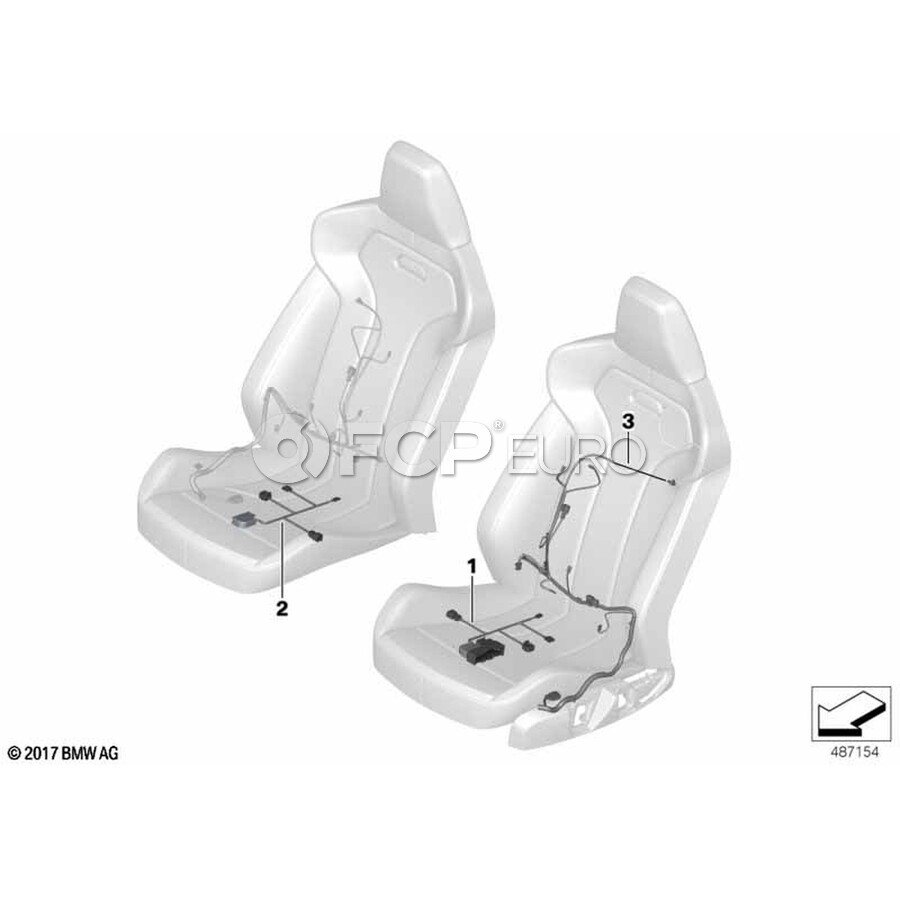 BMW Power Seat Wiring Harness - Genuine BMW 61129436219 | FCP Euro