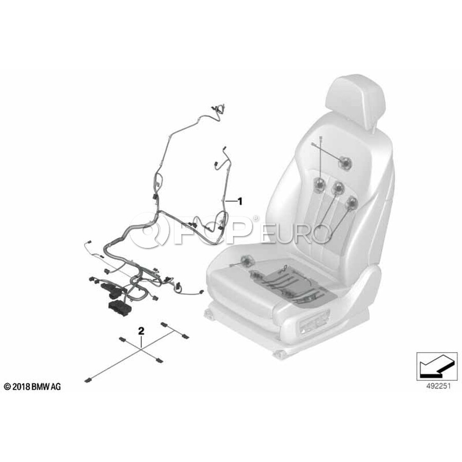 BMW Power Seat Wiring Harness - Genuine BMW 61129441410 | FCP Euro