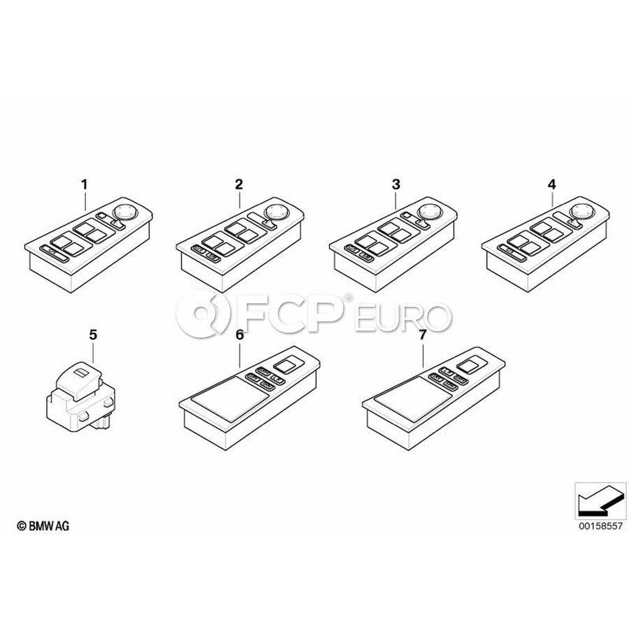 BMW Door Window Switch Panel - Genuine BMW 61316943054 | FCP Euro