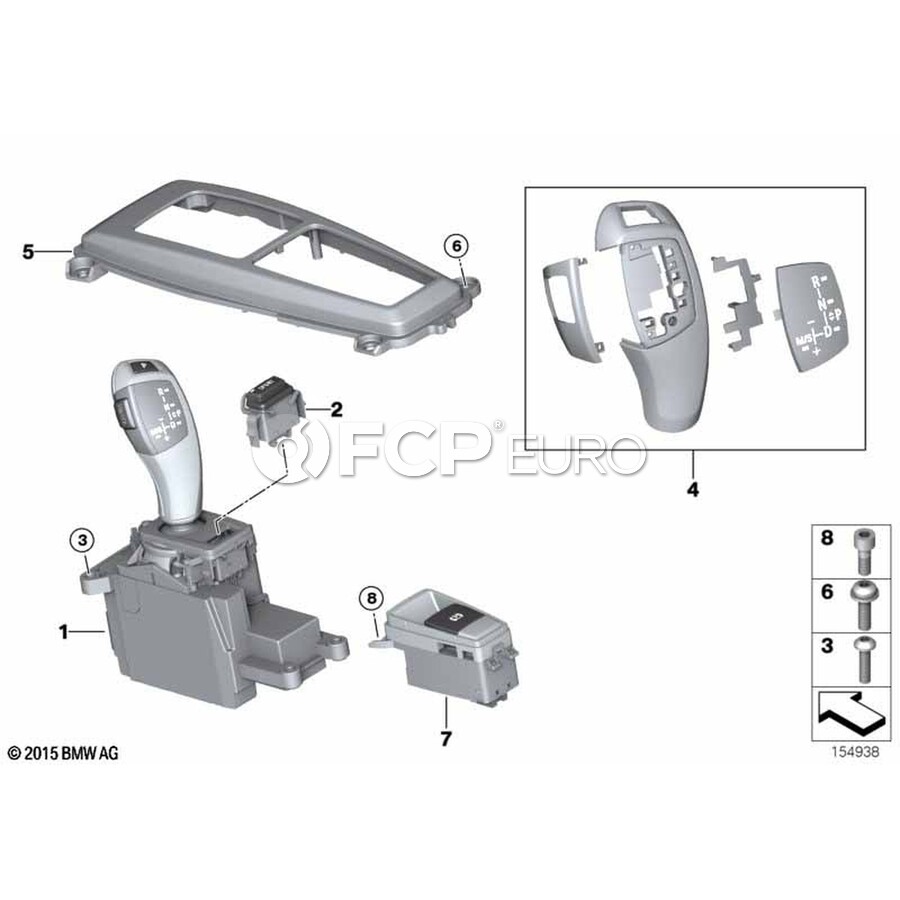 BMW Repair Kit F Gear Selector Switch Cover - Genuine BMW 61319116587 ...
