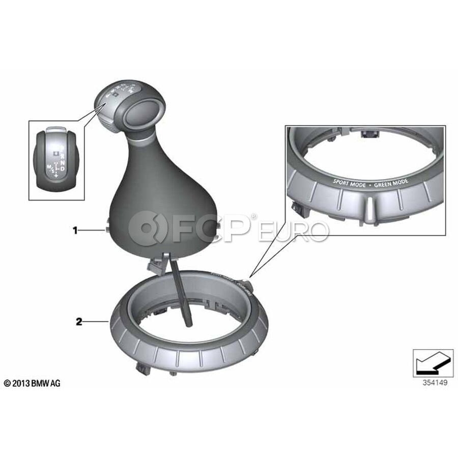 Mini Auto Trans Shift Lever Knob - Genuine Mini 61319391194 | FCP Euro