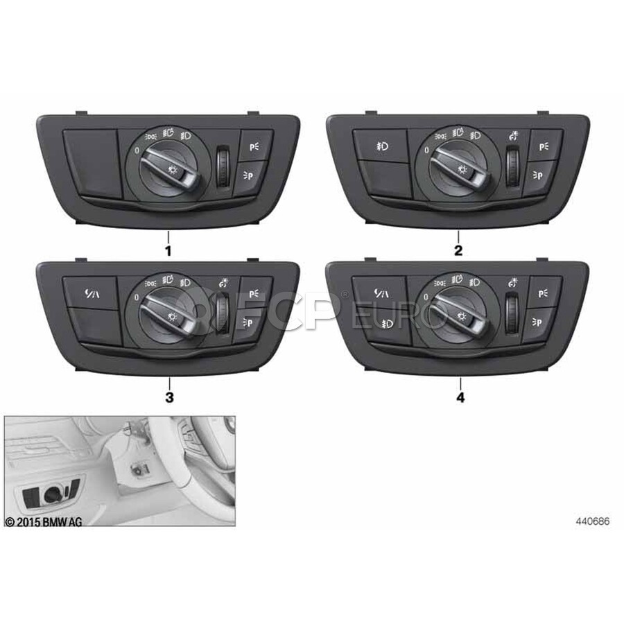 BMW Headlight Switch - Genuine BMW 61319472976 | FCP Euro