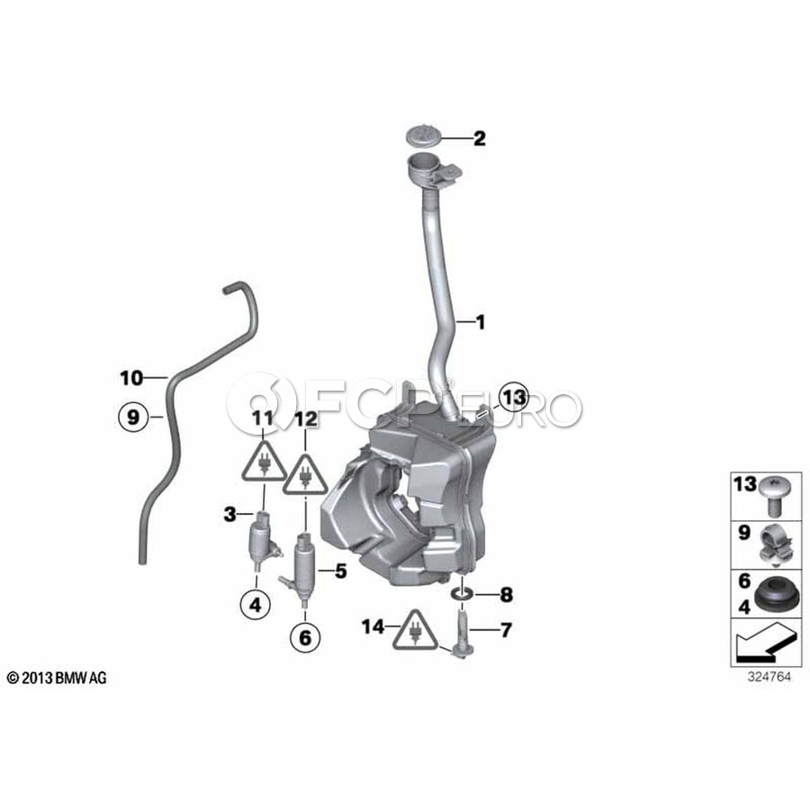 Mini Windshield Washer Hose - Genuine Mini 61662753972 | FCP Euro