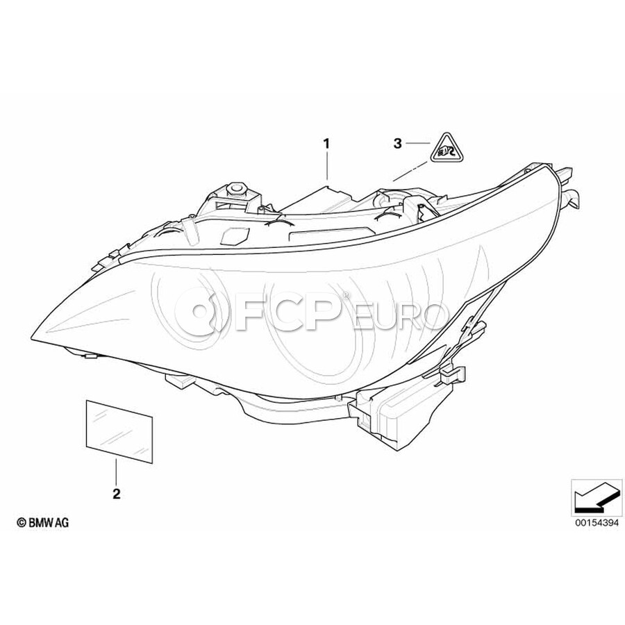 BMW Bi-Xenon Headlight Assembly Left (E60 E61) - Genuine BMW ...