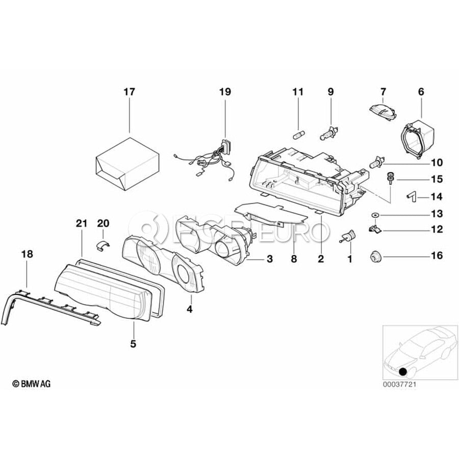 BMW Repair Kit Headlight - Genuine BMW 63128381470 | FCP Euro