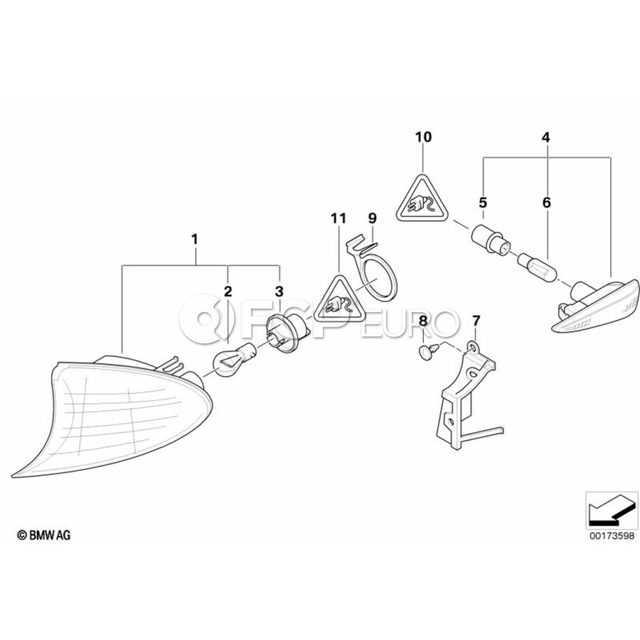 BMW Bracket Left Direction Indicator Light - Genuine BMW 63136938621 ...