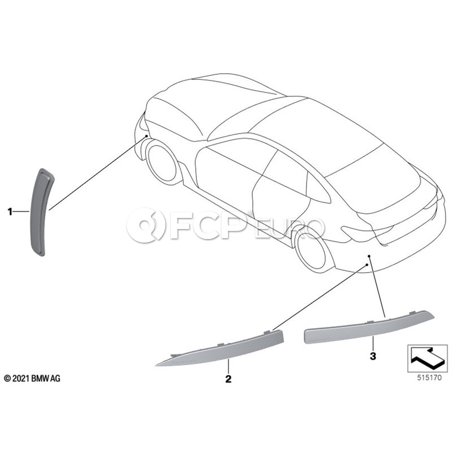 BMW Reflector Panel - Genuine BMW 63147933288 | FCP Euro