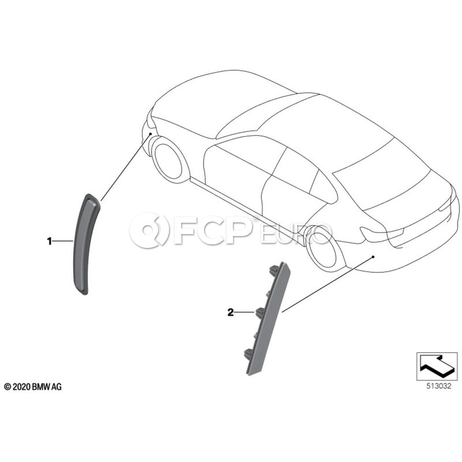 BMW Reflector Panel - Genuine BMW 63148081816 | FCP Euro