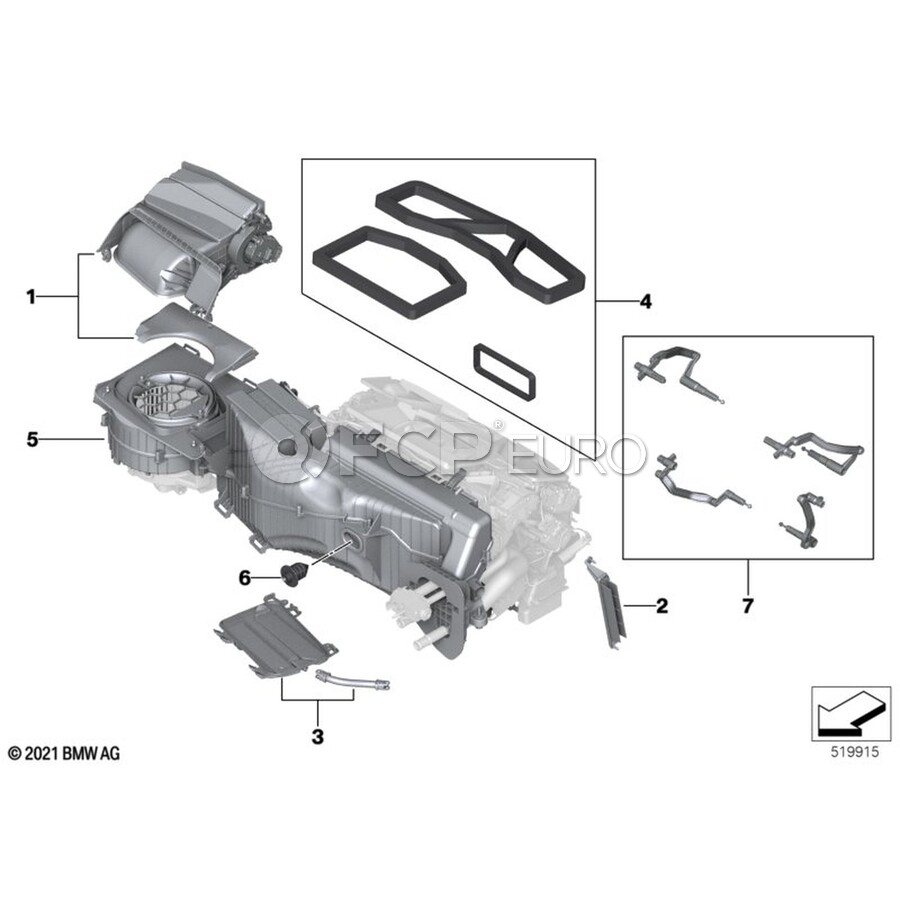 BMW HVAC Blower Motor Housing - Genuine BMW 64117944538 | FCP Euro