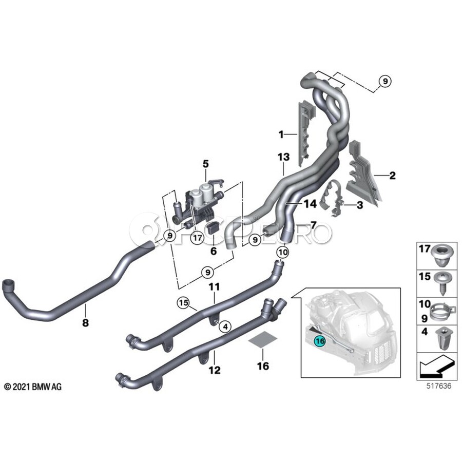 BMW Coolant Return Pipe - Genuine BMW 64219193863 | FCP Euro