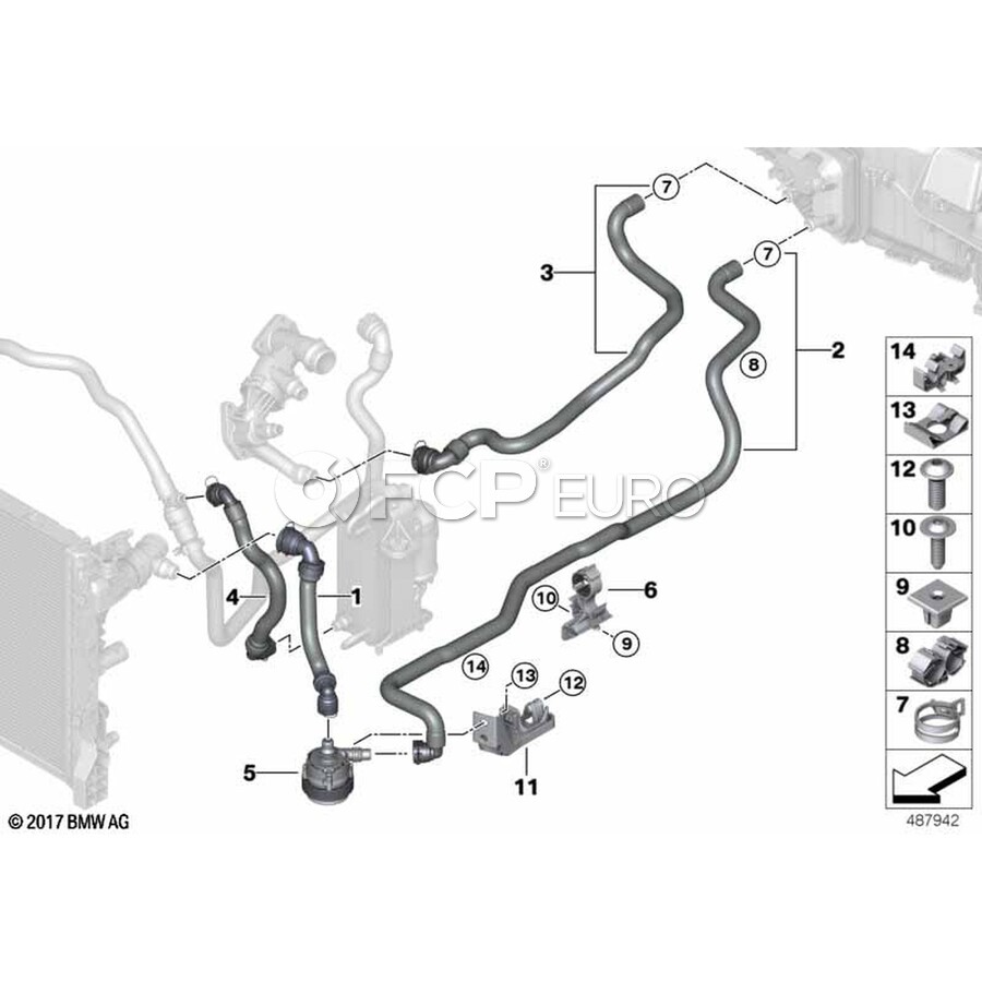 BMW HVAC Heater Hose - Genuine BMW 64219299624 | FCP Euro