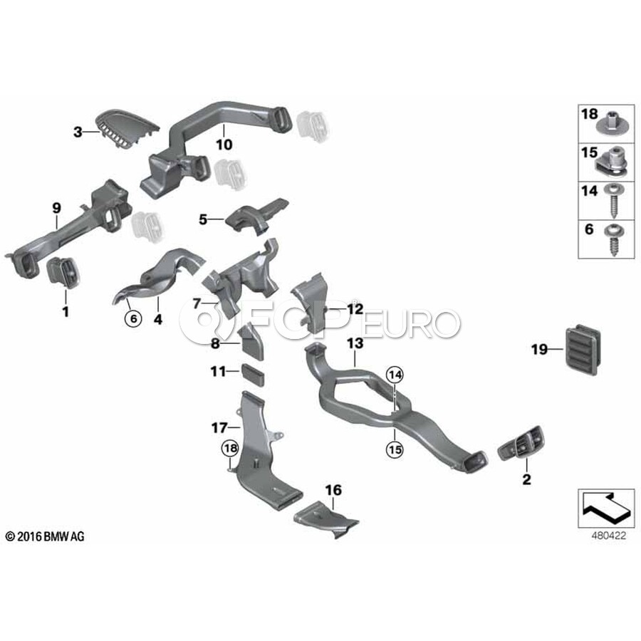Mini Dashboard Air Vent - Genuine Mini 64229332764 | FCP Euro