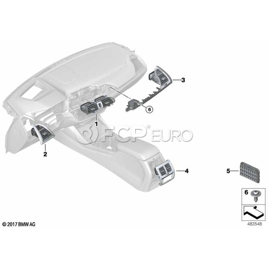 BMW Dashboard Air Vent - Genuine BMW 64229363440 | FCP Euro