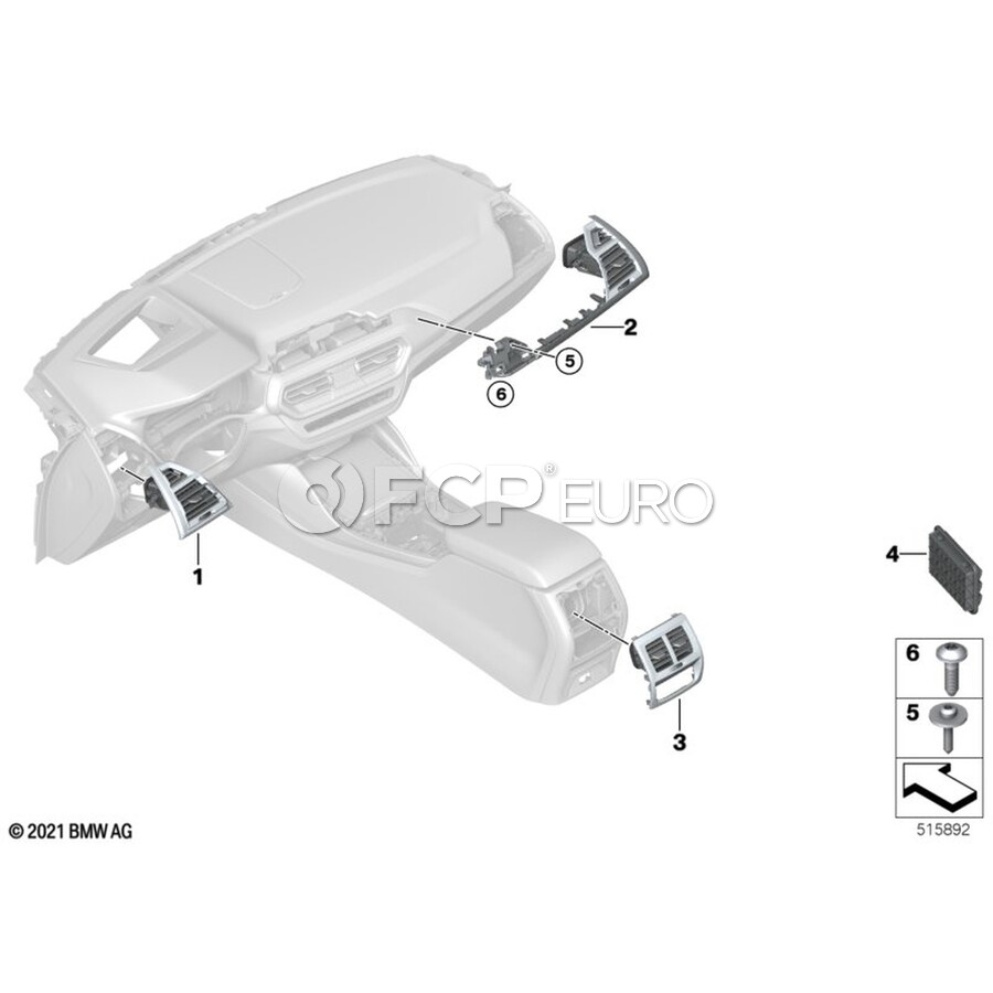 BMW Dashboard Air Vent - Genuine BMW 64229871604 | FCP Euro