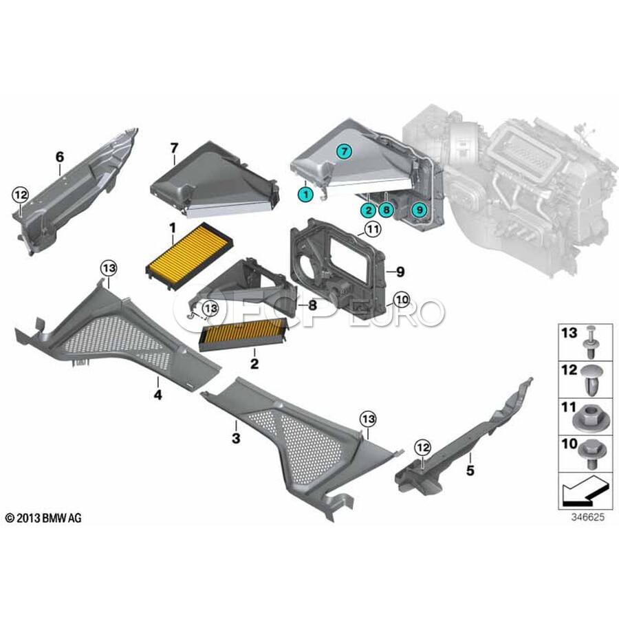 BMW Cowl Side Panel - Genuine BMW 64319245595 | FCP Euro