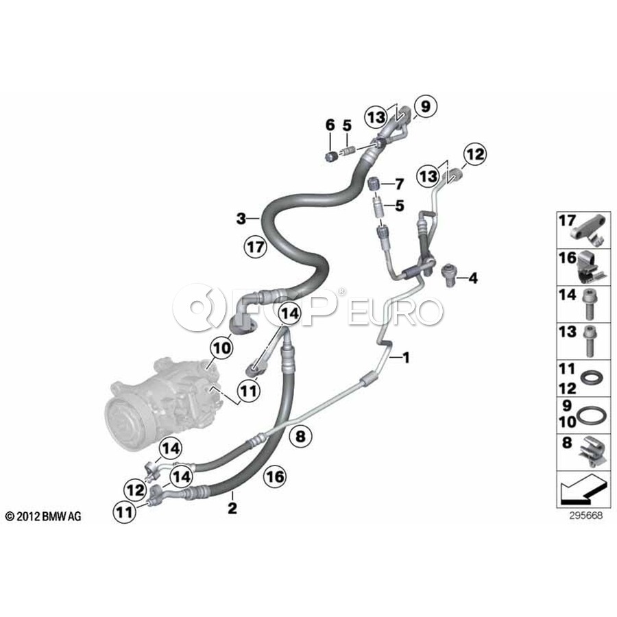 BMW Bracket Suction Pipe Airconditioner - Genuine BMW 64506977669 | FCP ...