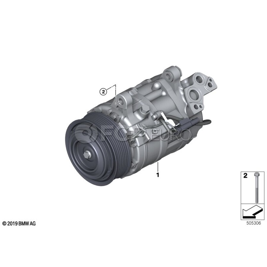 BMW AC Compressor - Genuine BMW 64527948809 | FCP Euro