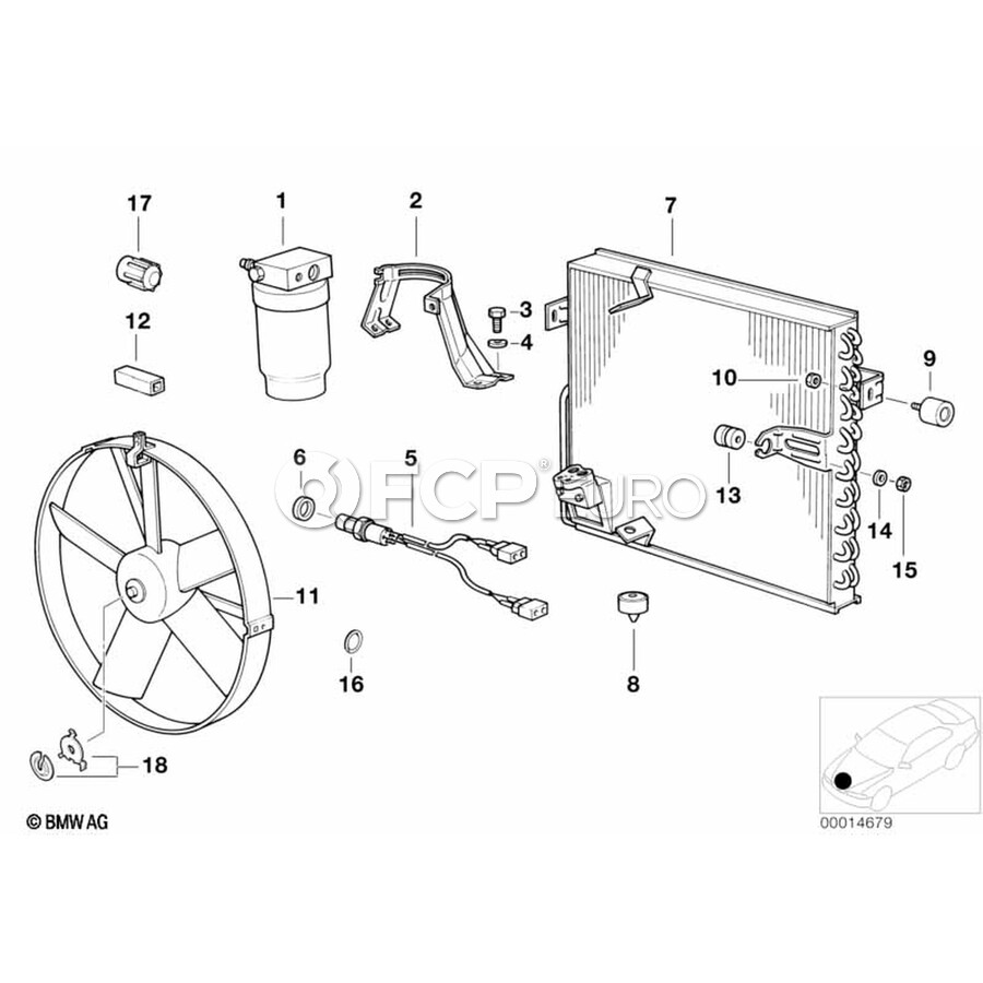 BMW A/C Condenser - Genuine BMW 64531392941 | FCP Euro