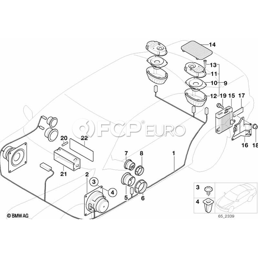 BMW Right Top-Hifi Loudspeaker Tweeter - Genuine BMW 65138366456 | FCP Euro