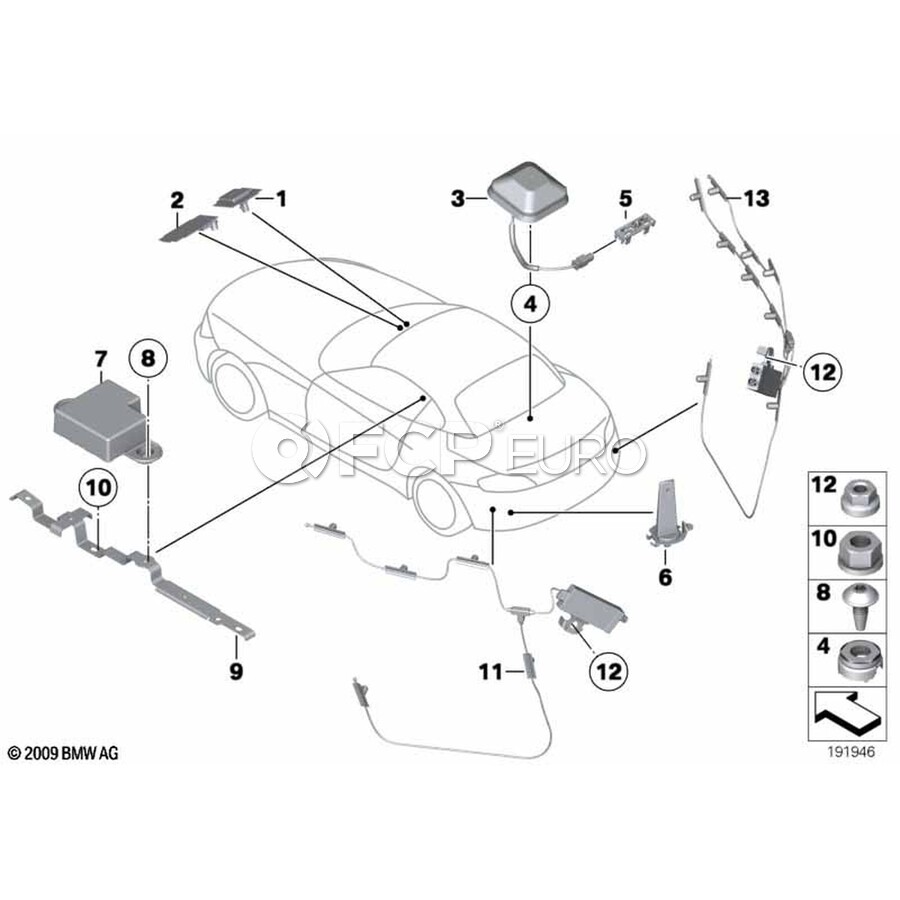 BMW Antenna Telephone - Genuine BMW 65209156745 | FCP Euro