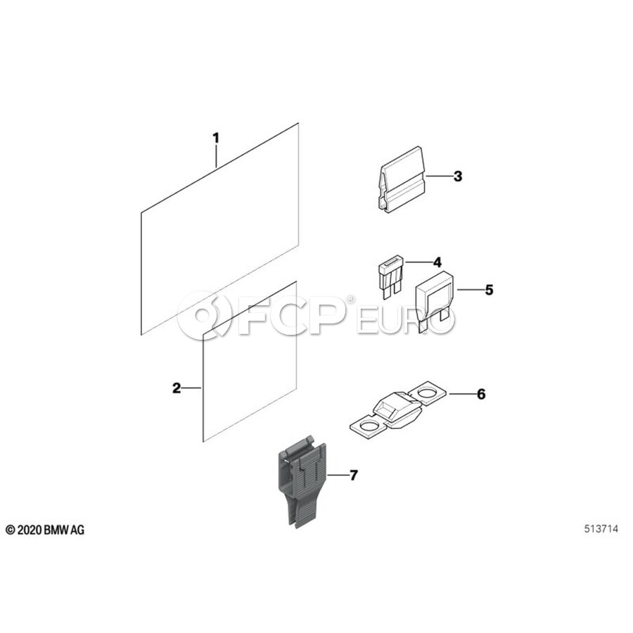 BMW Stick-On Label Fuse Grouping Front (English) - Genuine BMW ...