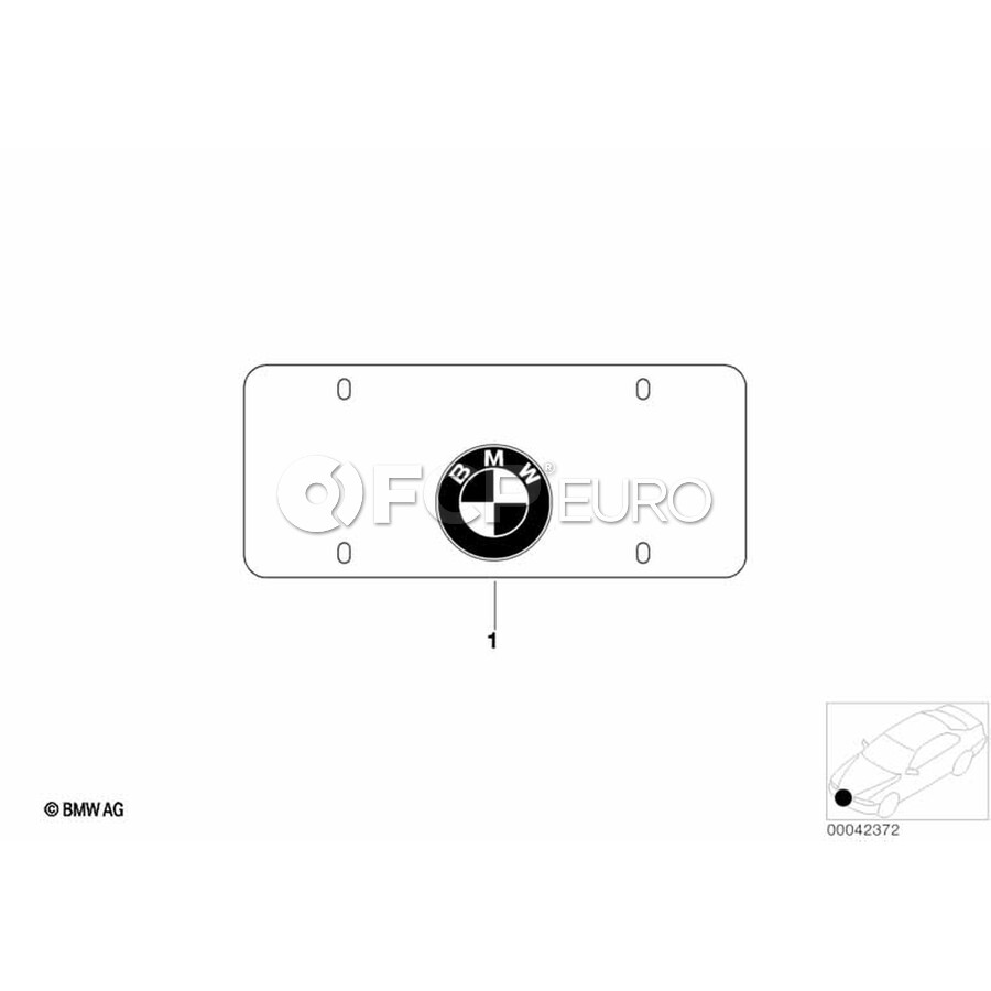 BMW License Plate Frame - Genuine BMW 82121470314 | FCP Euro