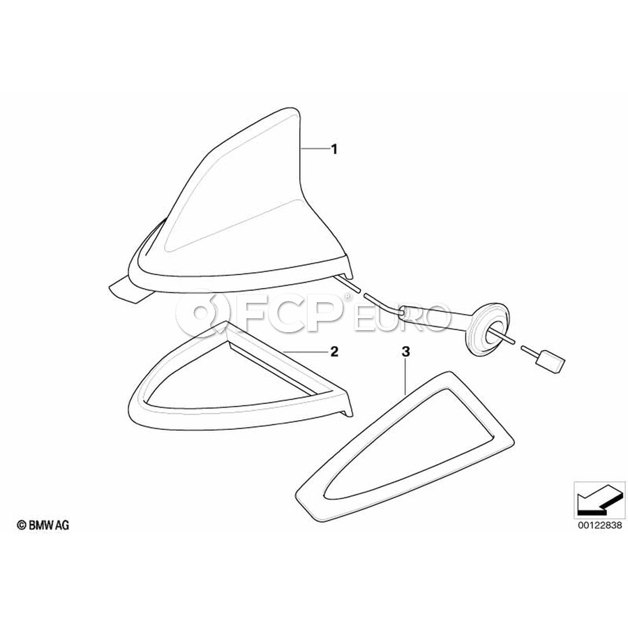 BMW Telephone Antenna Multi-Band Primed - Genuine BMW 84500146776 | FCP ...