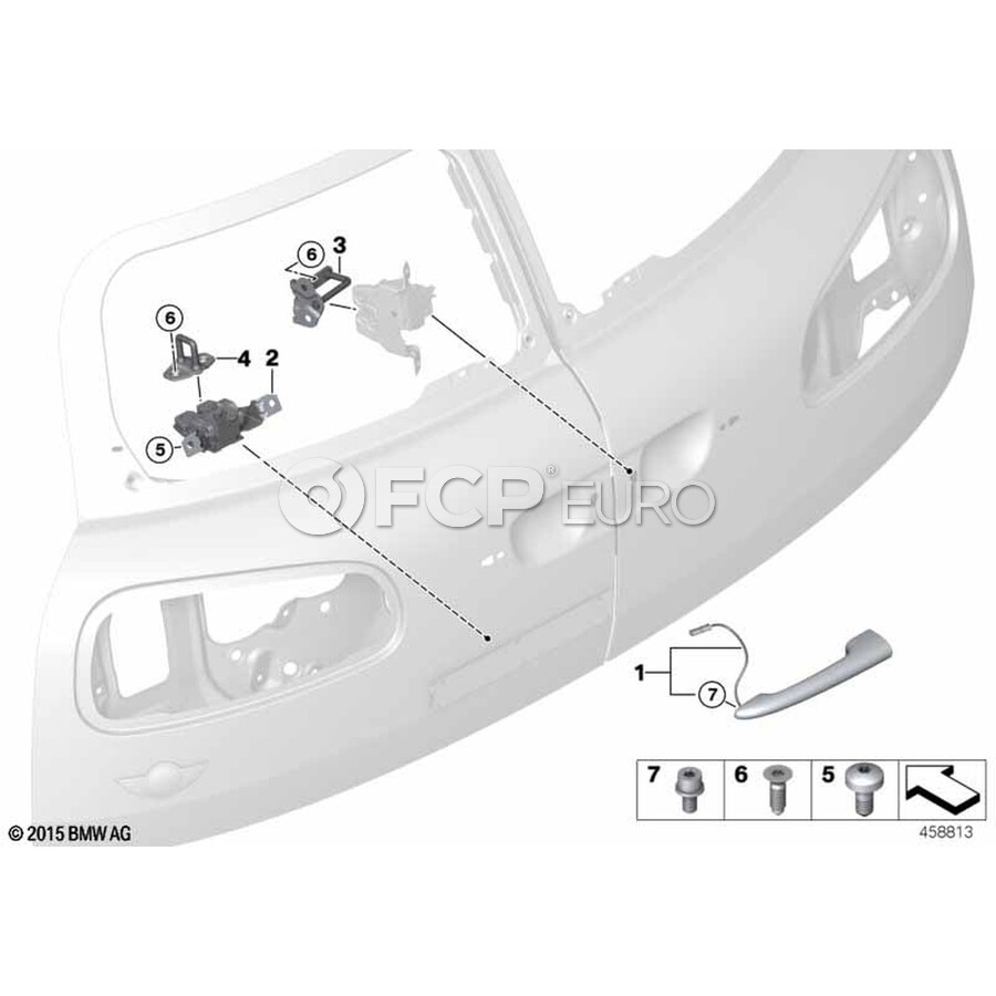 Mini Door Lock Striker Plate - Genuine Mini 51247397958 | FCP Euro
