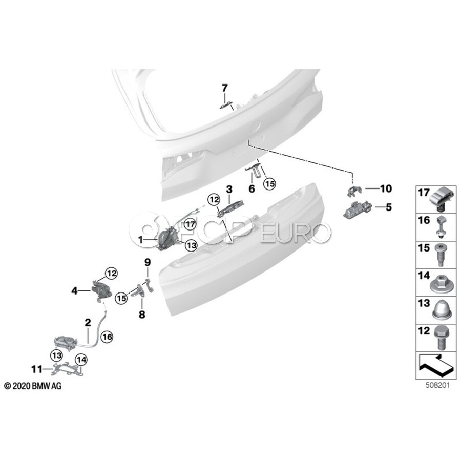 BMW Tailgate Lock Actuator Motor - Genuine BMW 51249482991 | FCP Euro