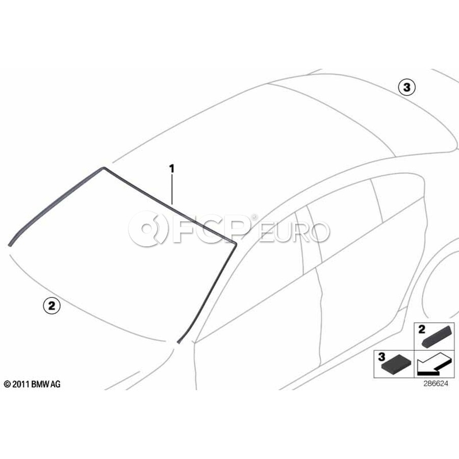 BMW Windshield Molding - Genuine BMW 51317227341 | FCP Euro