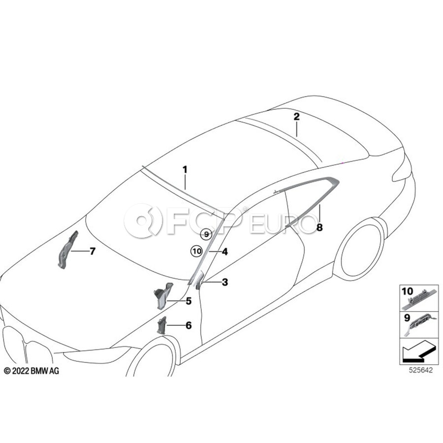 BMW Windshield Molding - Genuine BMW 51317474997 | FCP Euro