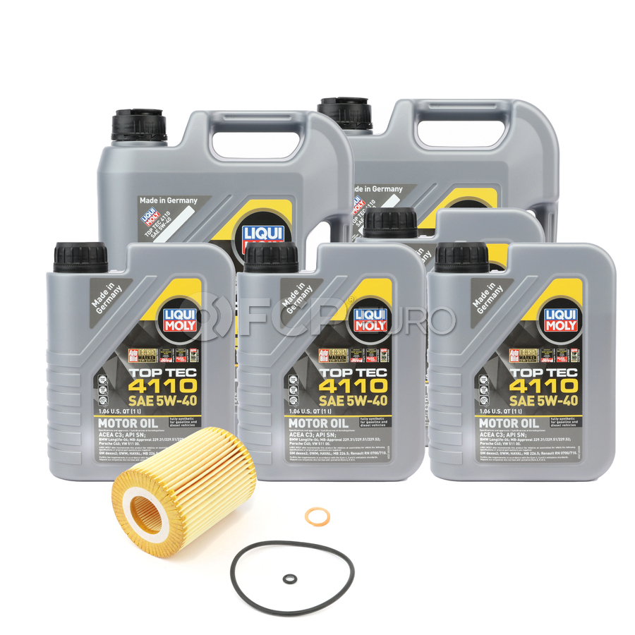 Mercedes OM642 Oil Change Kit - Liqui Moly 5W40 Top Tec 4110 | FCP Euro