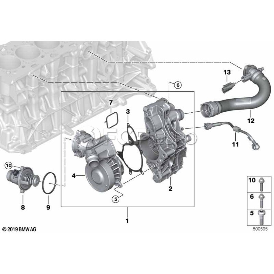 BMW Engine Water Pump With Support - Genuine BMW 11518054857 | FCP Euro